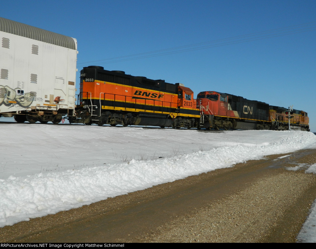 Another Shot Of CN 5748 & BNSF 2033